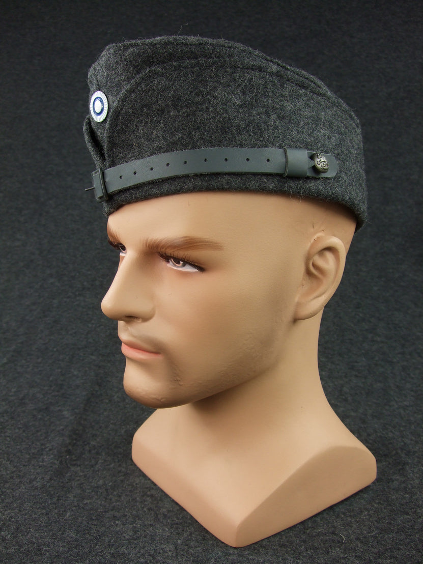 WW2 Finnish Enlisted Soldier Side Cap With Badge Dark Grey – Hikishop