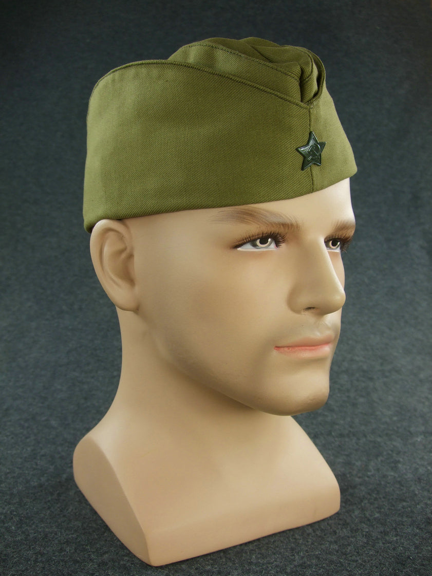 WW2 Soviet Red Army M35 M43 EM Soldier Side Cap + Cap Insignia Tan ...