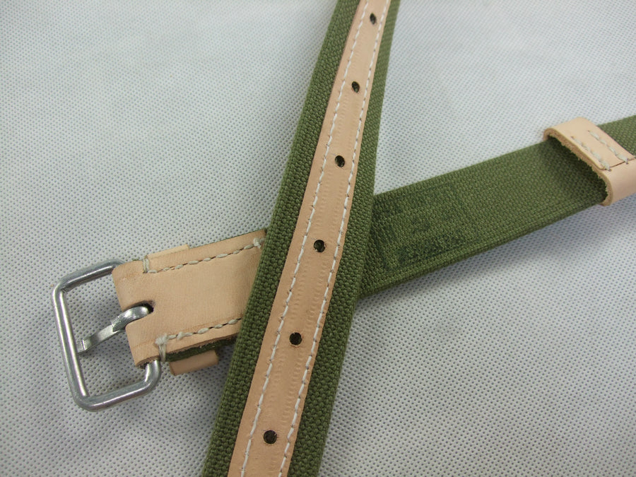 WWII Russia Red Army EM Webbing Belt Green Canvas Tan Leather – Hikishop